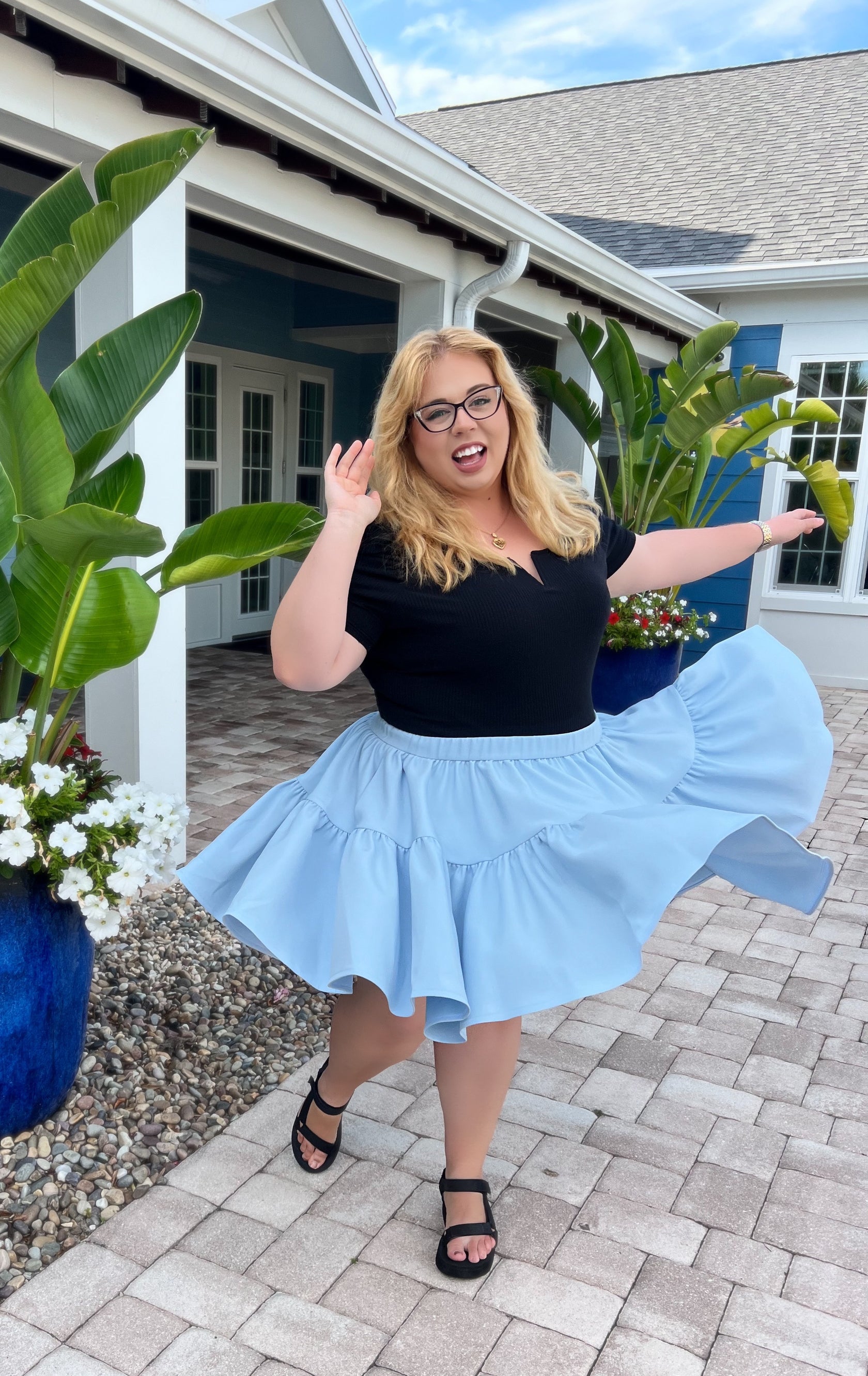 The Twirl Skirt in Beautiful Tomorrow Blue – Chelsea Reece
