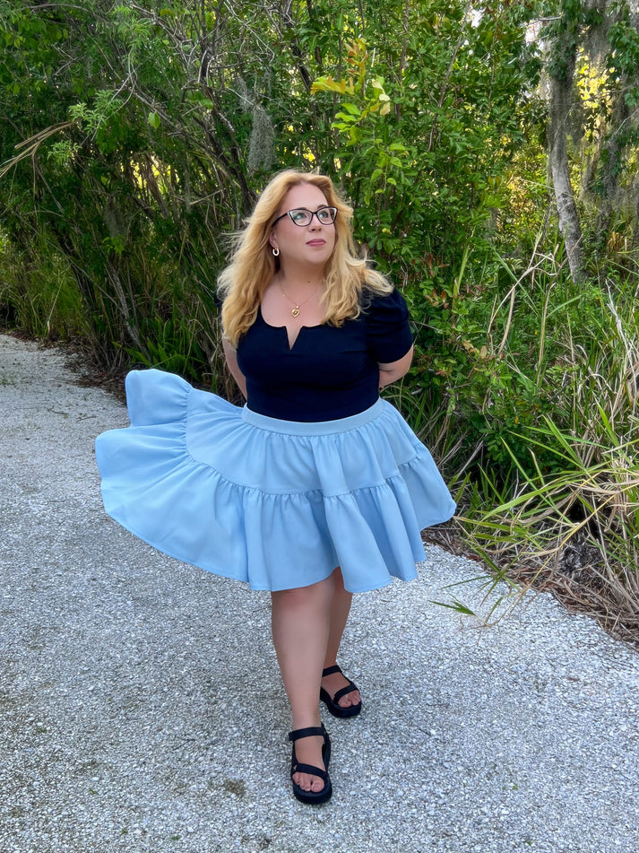 Twirl Skirt in Beautiful Tomorrow Blue – Chelsea Reece