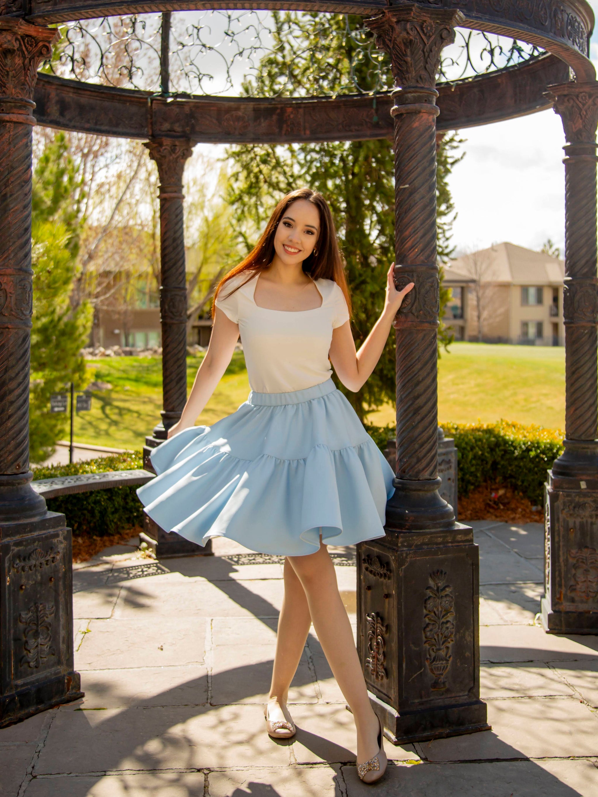 The Twirl Skirt in Beautiful Tomorrow Blue – Chelsea Reece