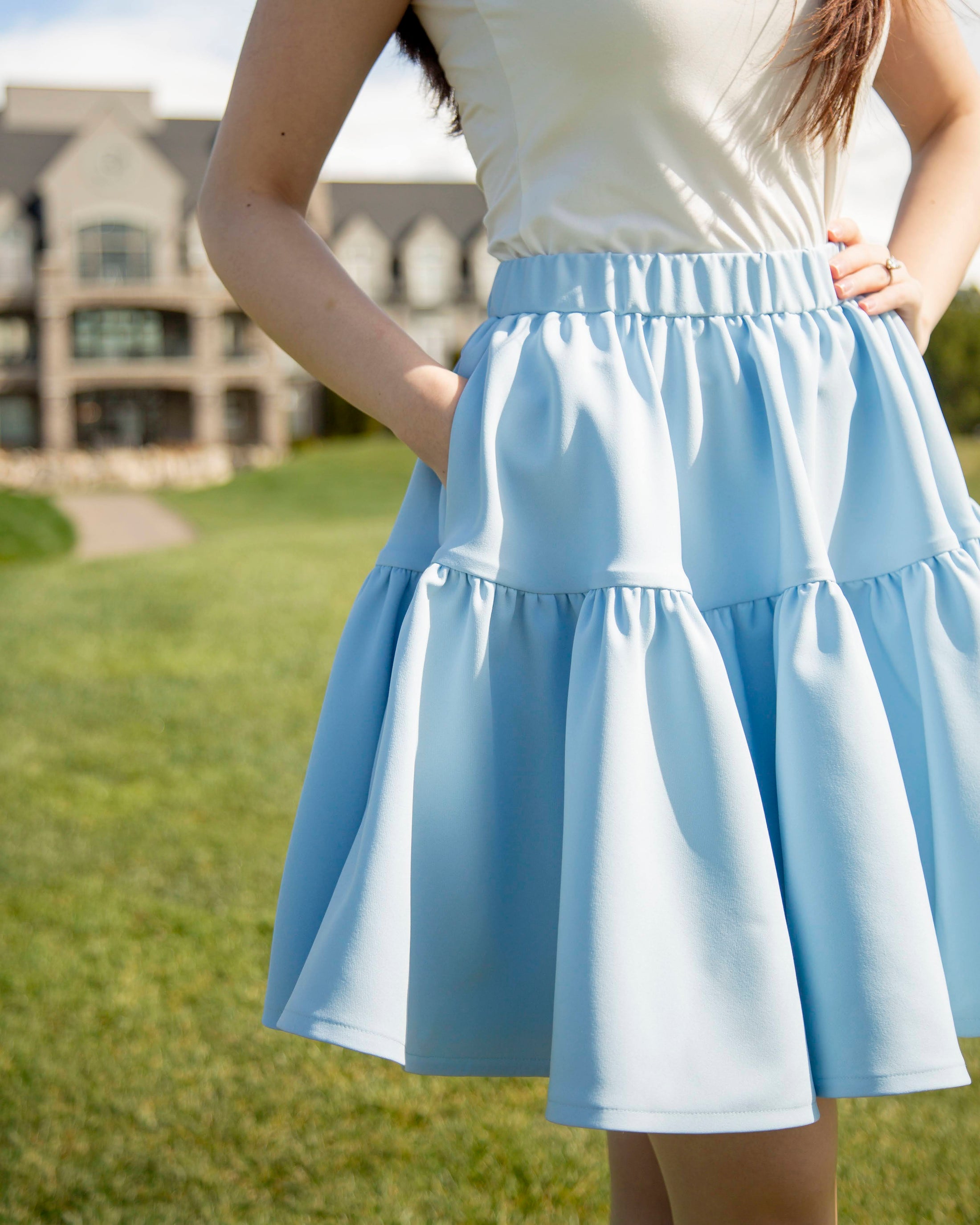 The Twirl Skirt in Beautiful Tomorrow Blue – Chelsea Reece