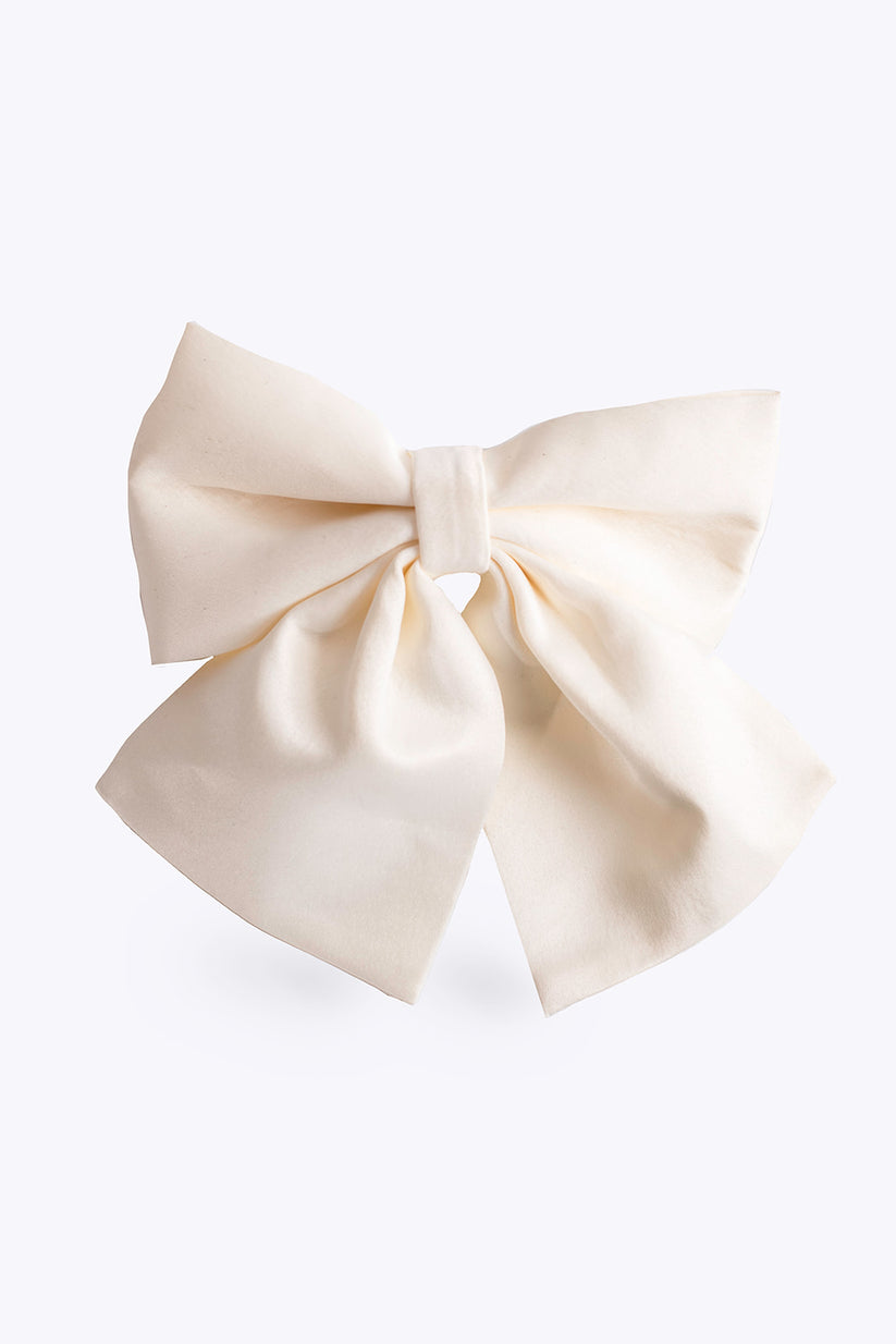 Gorgeous Ivory Satin Hair Bow | Whimsically Feminine Timeless Twirly ...